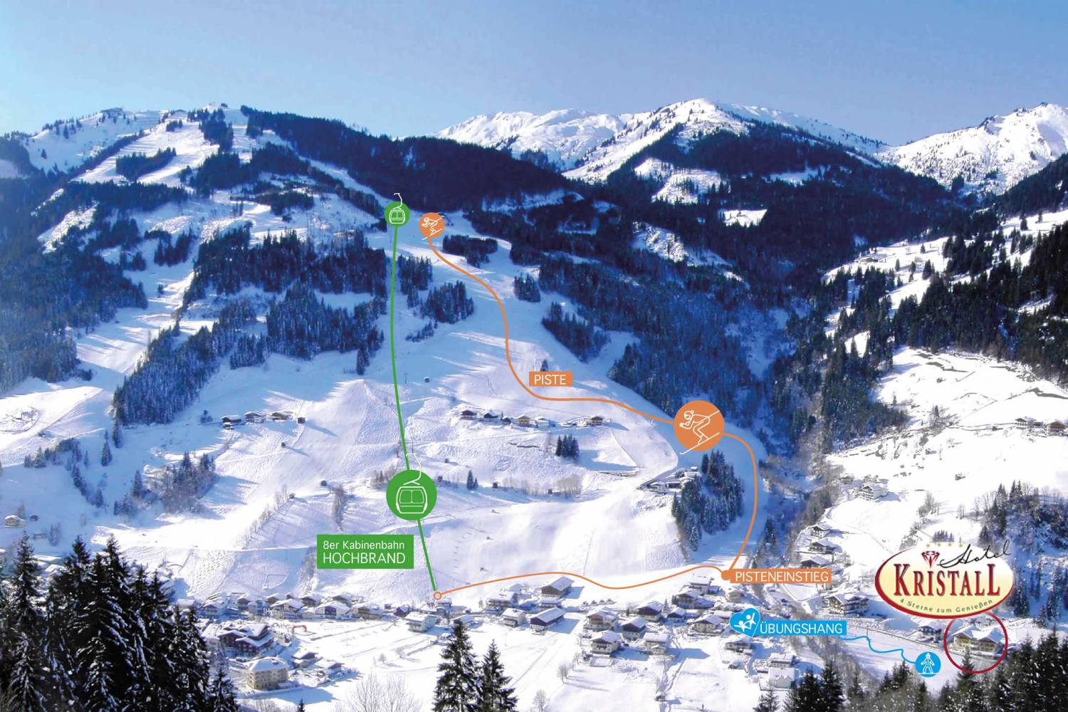 Hotel Großarl Kristall Lage Grossarl Skipiste